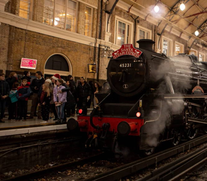 Step aboard a vintage steam train for a magical ride through London